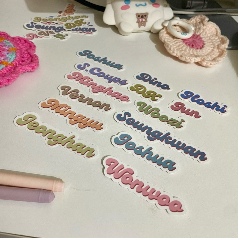 SVT Members Name Sticker | Waterproof Kpop Seventeen Stickers | Shopee ...
