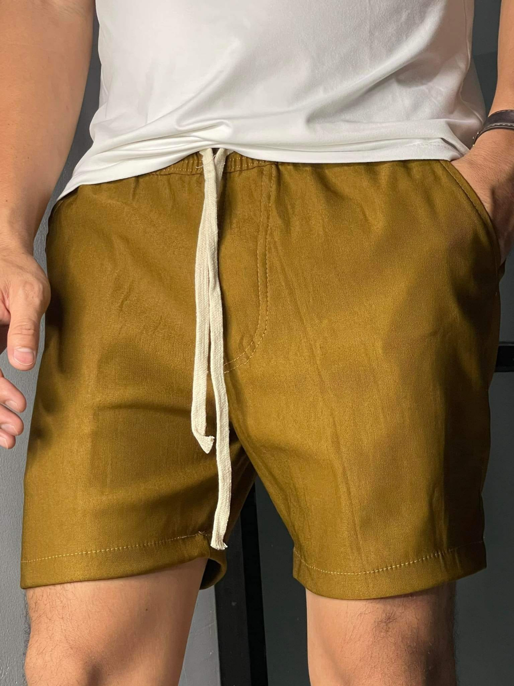 Silverlining Apparel Unisex Plain Short Woven Fabric Stretchable Comfy ...