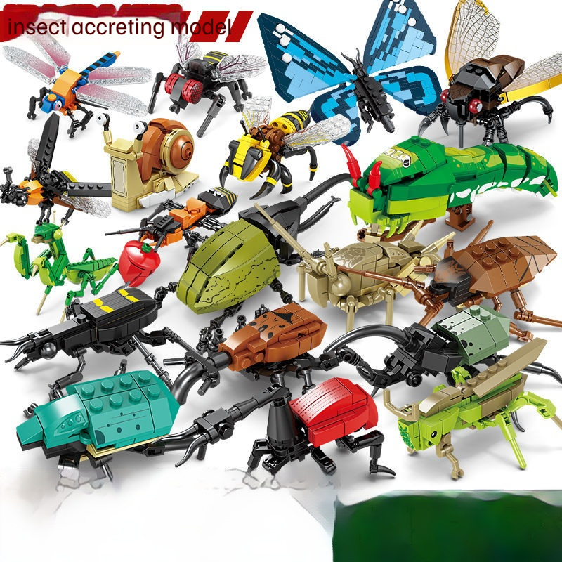 DIY Compatible Building Blocks Insect Family Unicorn Fairy Animal ...