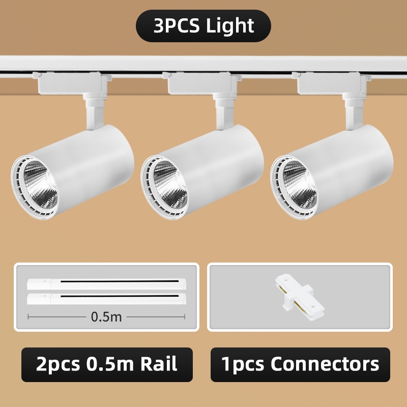 4pcs Set 12/20/30/40W Led Track Light Set Ceiling Spotlight Rail Lamp ...