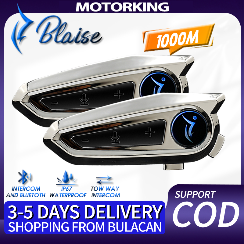 Blaise V8S Helmet Intercom Motorcycle Music share Bluetooth Headset ...