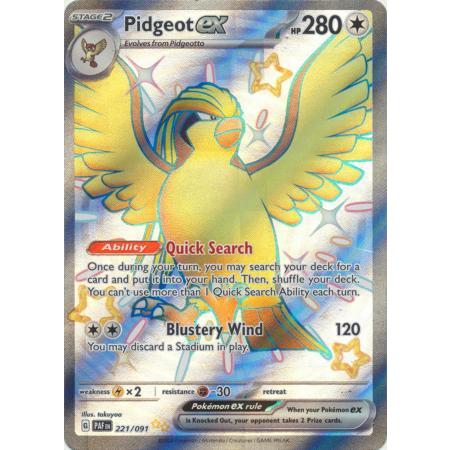 Pidgeot ex - 221/091 - Shiny Ultra Rare Paldean Fates Singles | Shopee ...