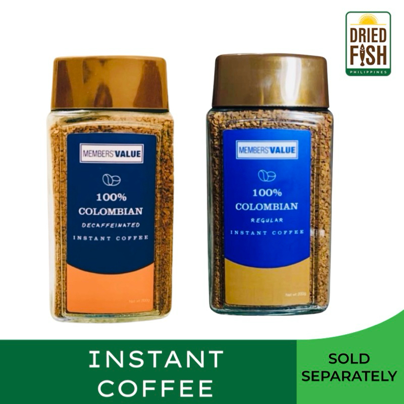 MEMBER’S VALUE 100% Columbian Coffee 200grams Original | Decaffeinated ...