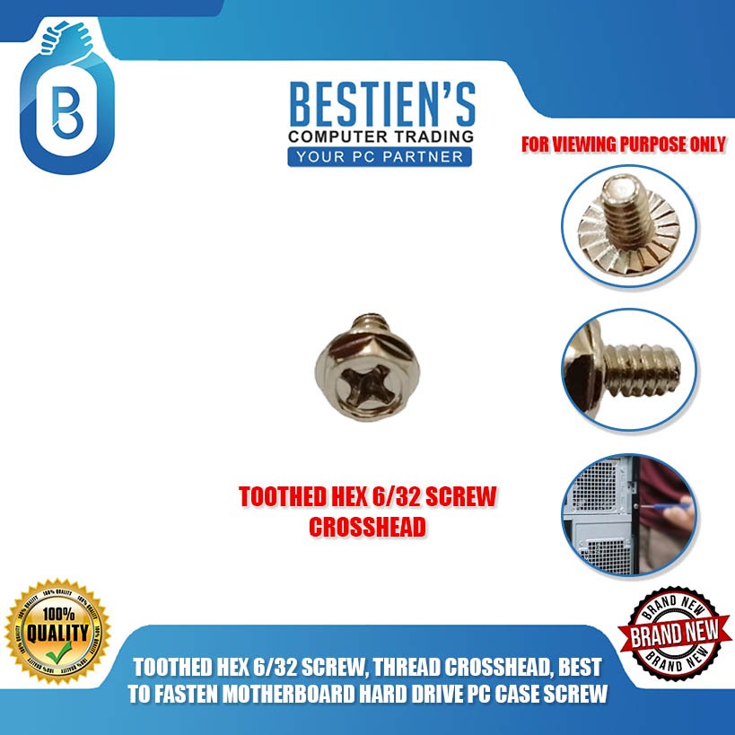 TOOTHED HEX 6/32 SCREW, THREAD CROSSHEAD, BEST TO FASTEN MOTHERBOARD ...