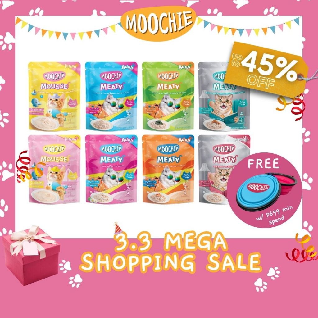 Moochie Meaty Wet Cat Food Real Tuna For All Ages 70g Pouch 8 Flavors ...