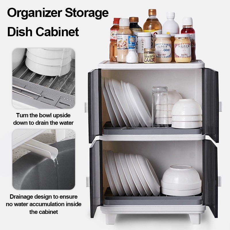 kitchen rack storage box cupboard kitchen cabinet kitchenware dish rack ...