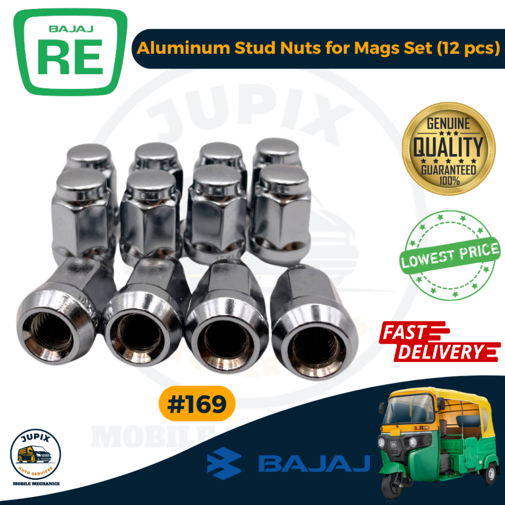 Bajaj RE - Aluminum Stud Nuts for Mags Set (12 pcs) [#169] | Shopee ...