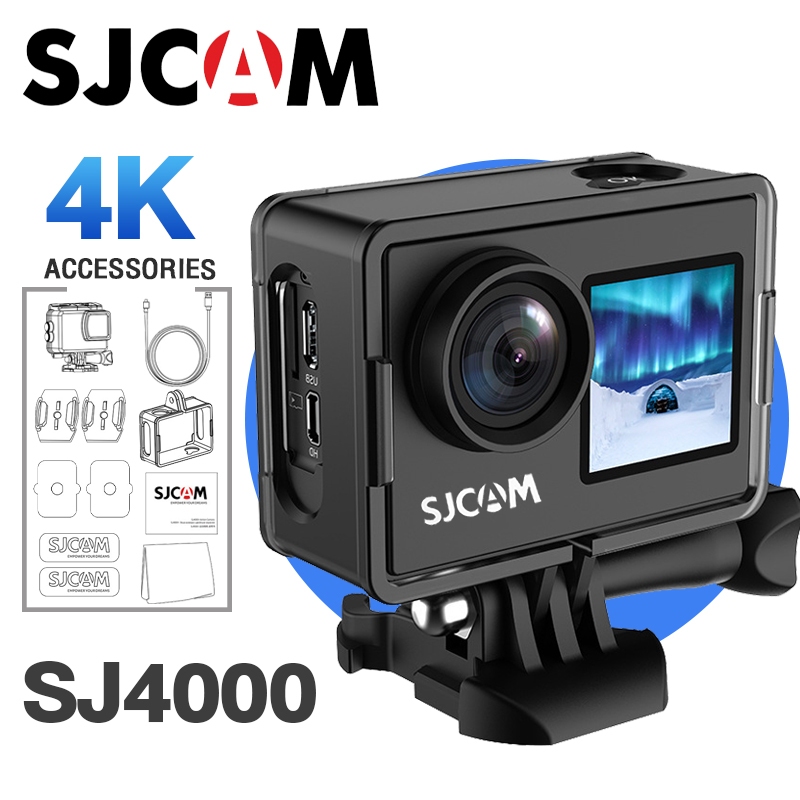 SJCAM SJ4000 Action Camera Dual Screen Air 4K HD Underwater Camera Waterproof camera for ...