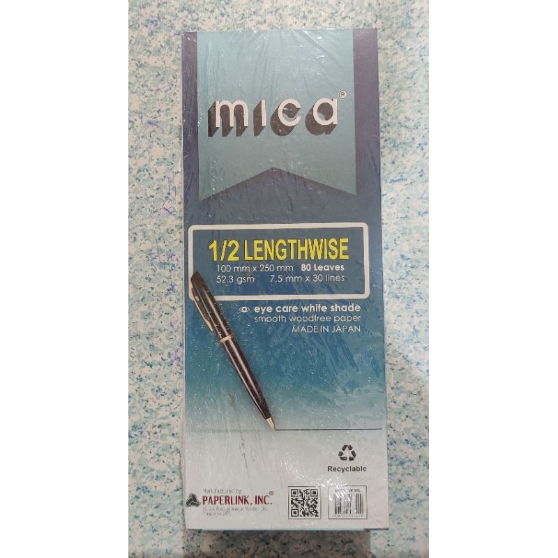 1 Ream Mica 1/2 One Half Lengthwise Pad 10 Pads 80 Leaves | Shopee ...