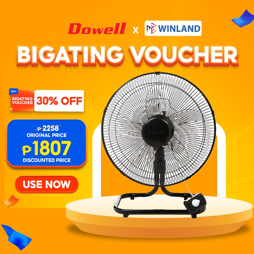 Dowell by Winland 20 Inch 5-Leaf Floor Desk Ground Fan Electric Fan ...