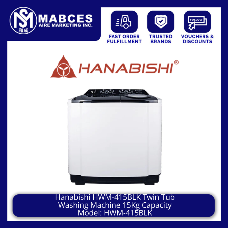 Hanabishi HWM-415BLK 15Kg Twin Tub Washing Machine | Shopee Philippines