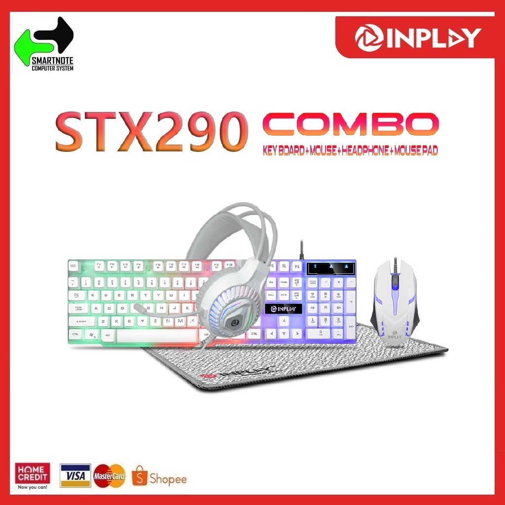 INPLAY STX290 4 IN 1 COMBO SET KEYBOARD MOUSE HEADSET & PAD | Shopee ...
