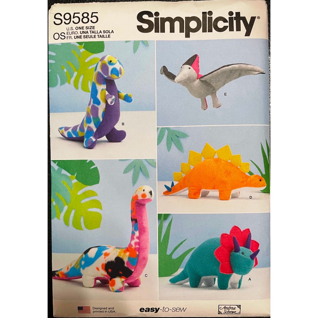 Simplicity Sewing Pattern - Plush Dinosaurs | Shopee Philippines