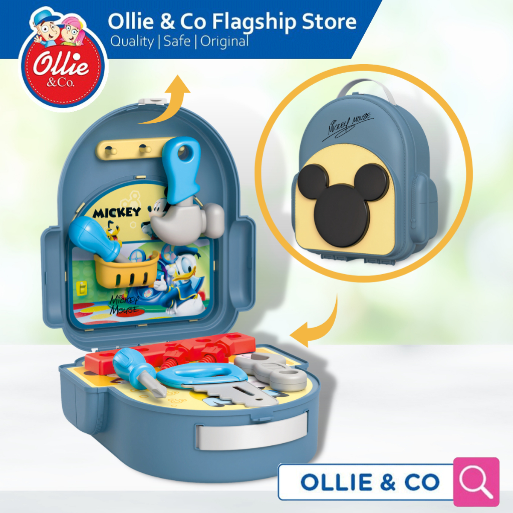 Disney Mickey and Friends Mickey Mouse Mini Tool Backpack with Accessories Pretend Playset for ...