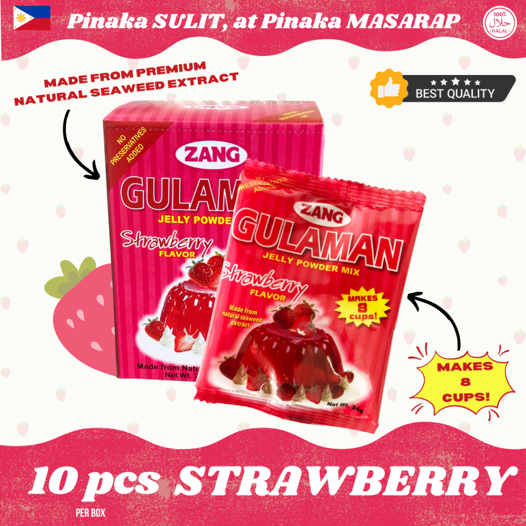 Zang Gulaman Flavored STRAWBERRY (24g x 10 sachets) | Shopee Philippines