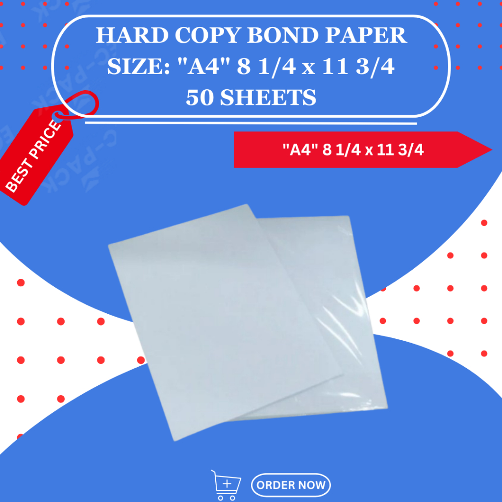 Hard Copy Bond Paper/ Copier Paper A4 Size 50 Sheets | Shopee Philippines