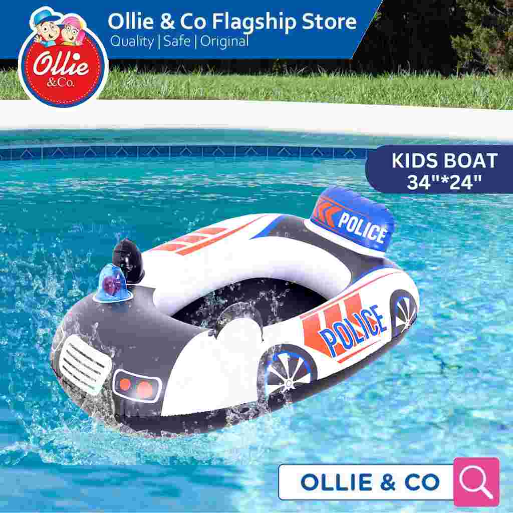 Jilong Inflatable Swimming Kids Boat Floaters Police 34 x 24 Inches ...