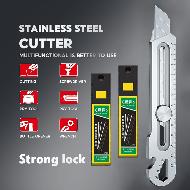 18mm Steel Multifunctional Utility Knife Snap-Off Blade Knife Blade ...