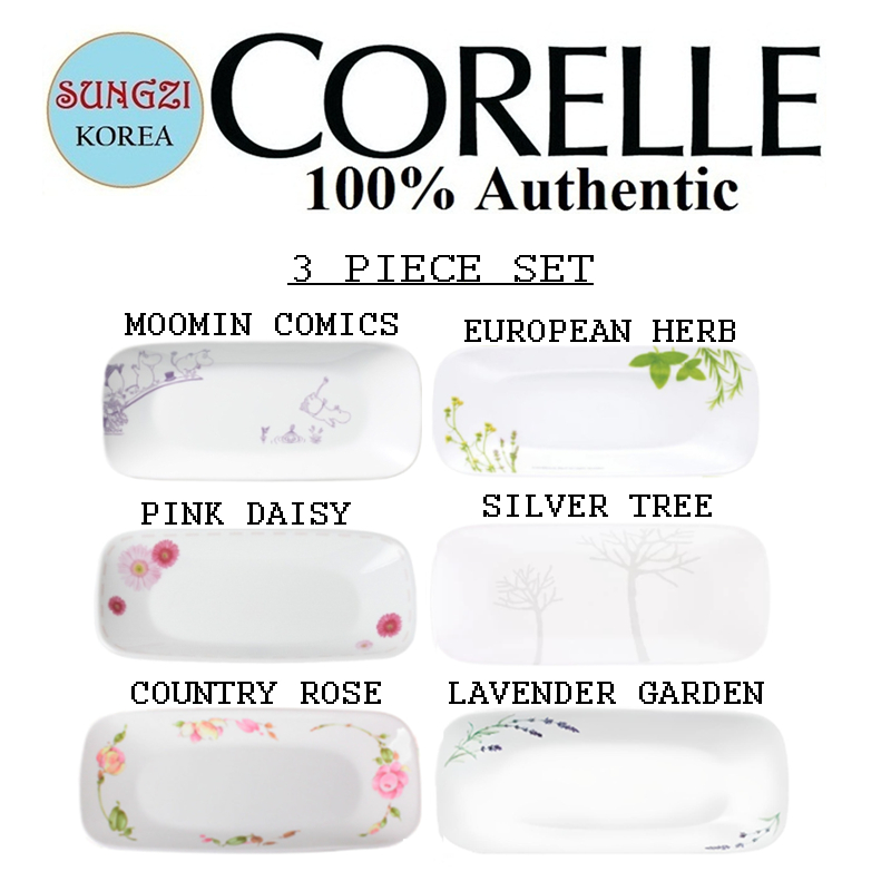 CORELLE Fish Plate 26.7cm x 12.2cm 3 Piece Set | Shopee Philippines