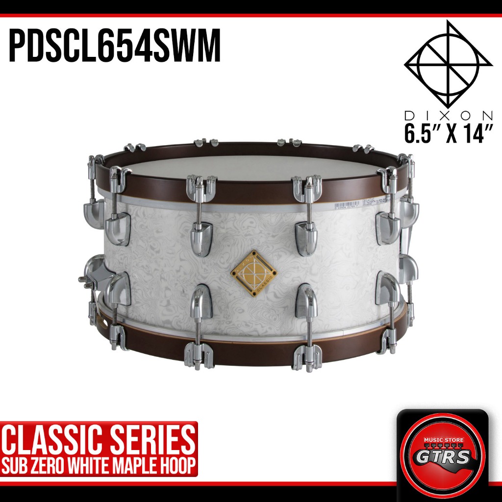 Dixon Drums Classic Series - Classic Sub Zero White Maple Hoop Snare ...