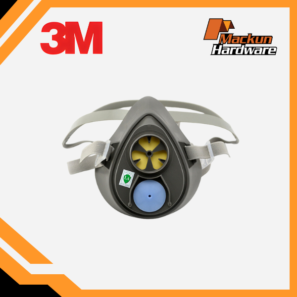 3M REUSABLE HALF FACE MASK RESPIRATOR 3200 w/ 3700 FILTER COVER (PIECE ...