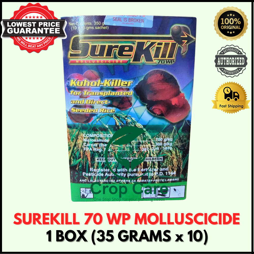 SUREKILL 70WP POWDER - MOLLUSCICIDE / SNAIL KILLER - 1 BOX (10 X 35 ...