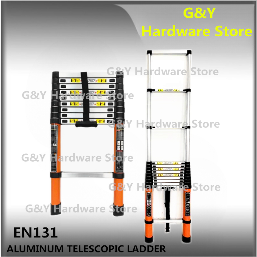 EN131 ALUMINUM TELESCOPIC LADDER ( 7STEPS / 2.0M" 8STEPS / 2.6M" 9STEPS ...