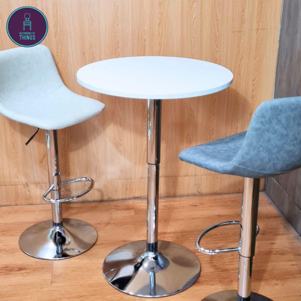 Adjustable Rotating Bar Counter High Table 2-Seater 60cm x 90cm Height ...