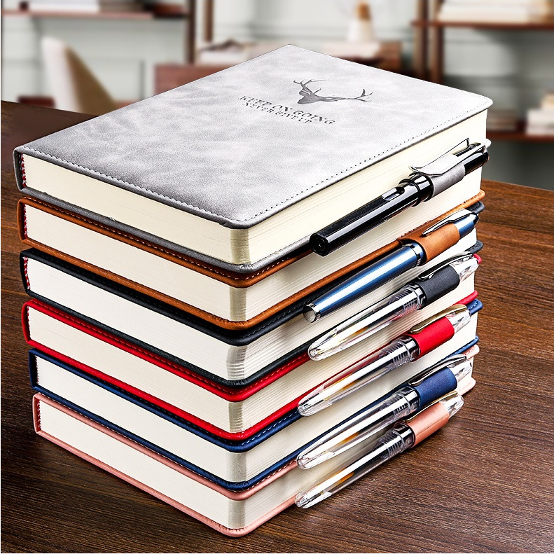 A5 Business Notebook Thick Notepad Skin Feeling Leather Notebook ...