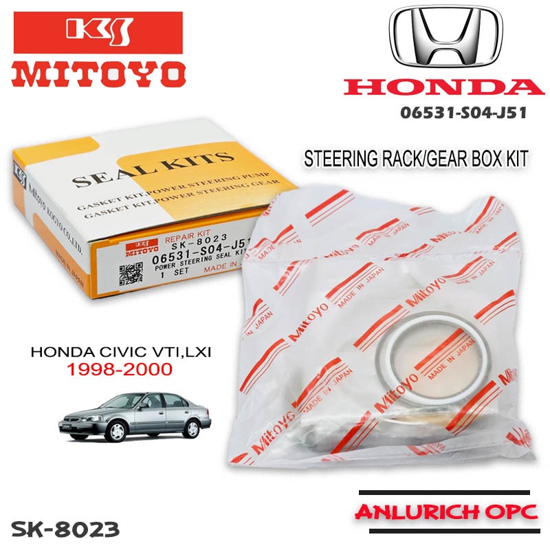 MITOYO STEERING RACK /GEAR BOX KIT HONDA CIVIC VTI,LXI 1998-2000 SK ...