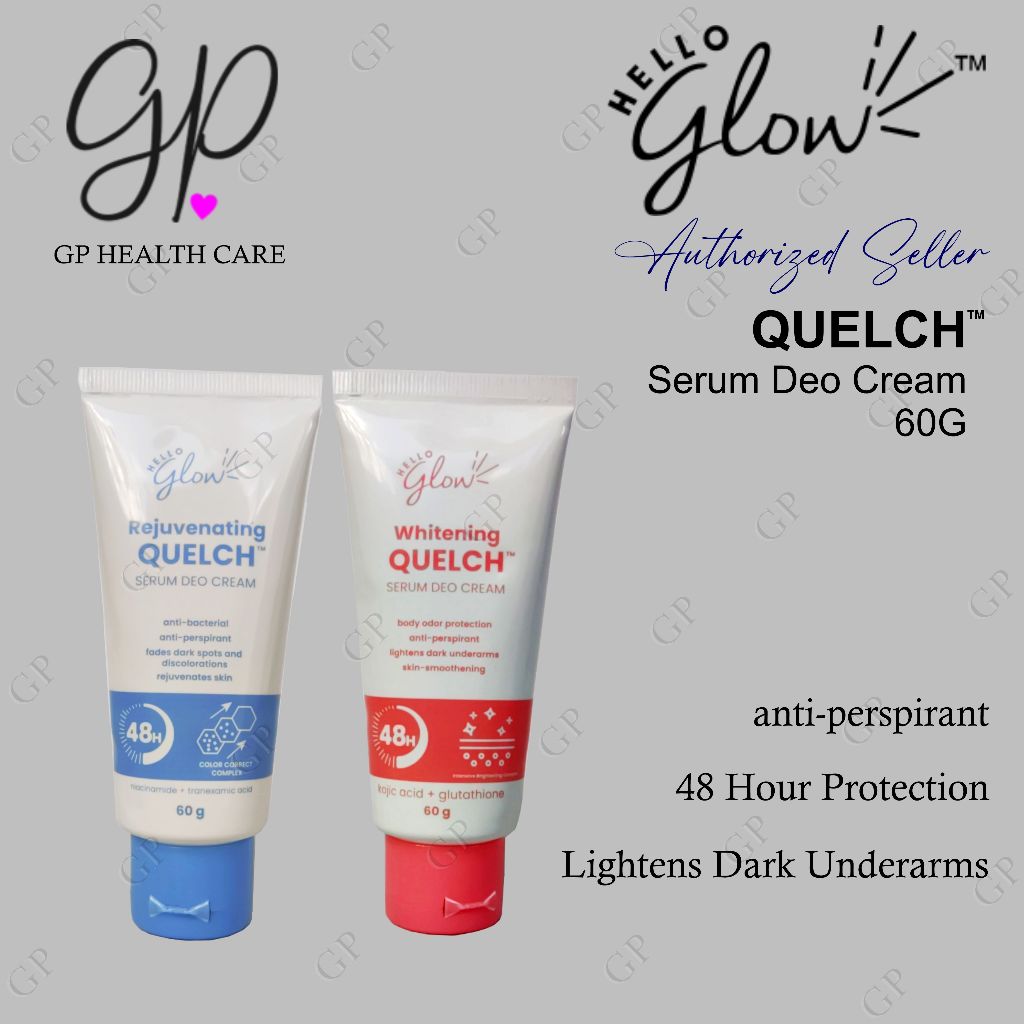 HELLO GLOW Quelch Serum Deo Cream 60g - Rejuvenating / Whitening - GP ...