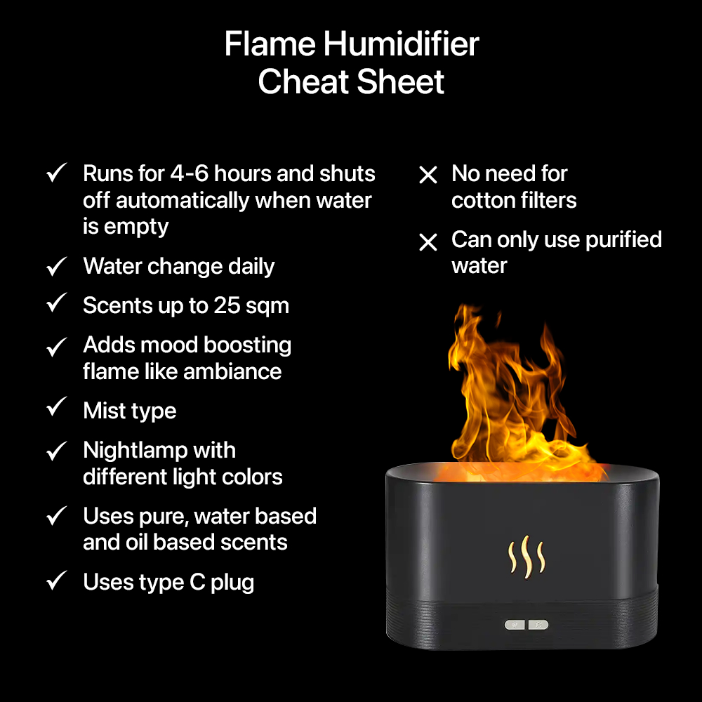 Garden Lab Flame Humidifier Diffuser for Aesthetic Cozy Room | Shopee ...