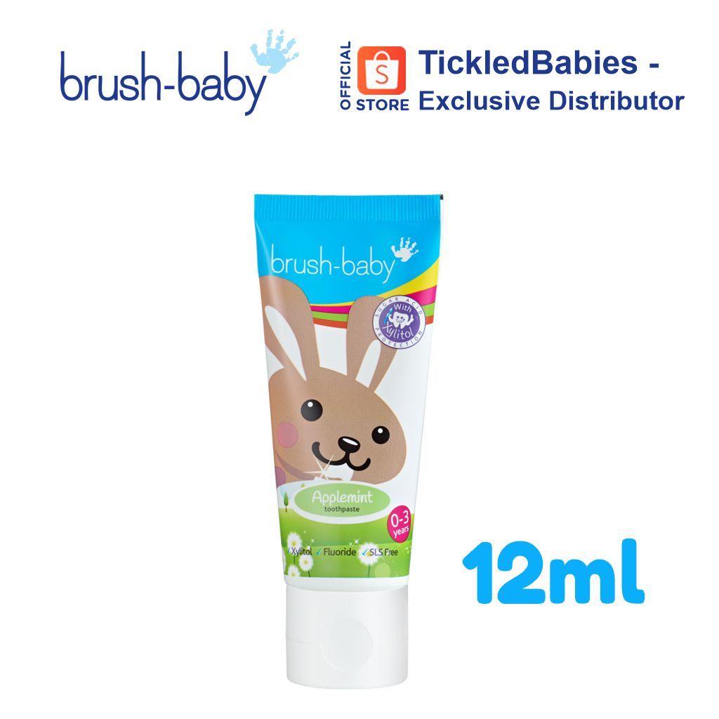 Brush-Baby Baby & Toddler Applemint Toothpaste 12ml , 0-3yrs ( British ...