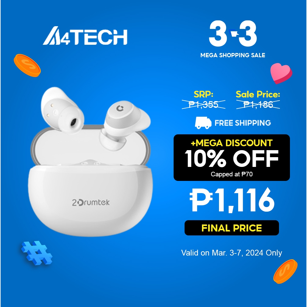 A4Tech B27 2Drumtek True Wireless Bluetooth V5.2 In-Ear Earphone ...