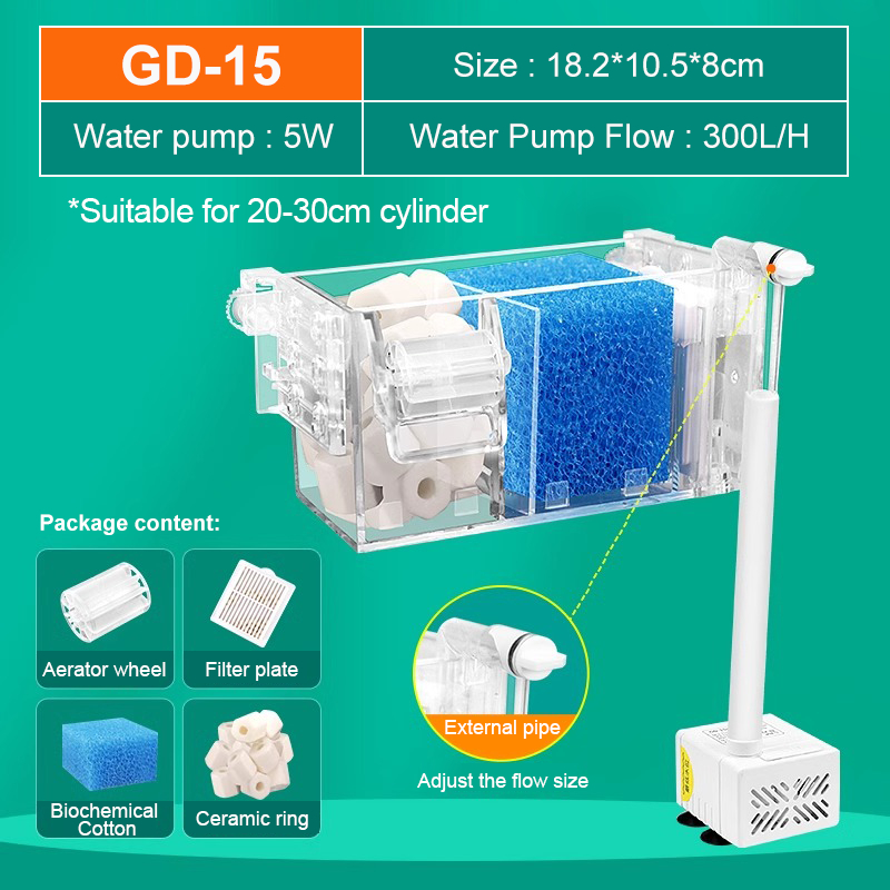 Aquarium filter Complete set submersible water pump sponge filter for ...