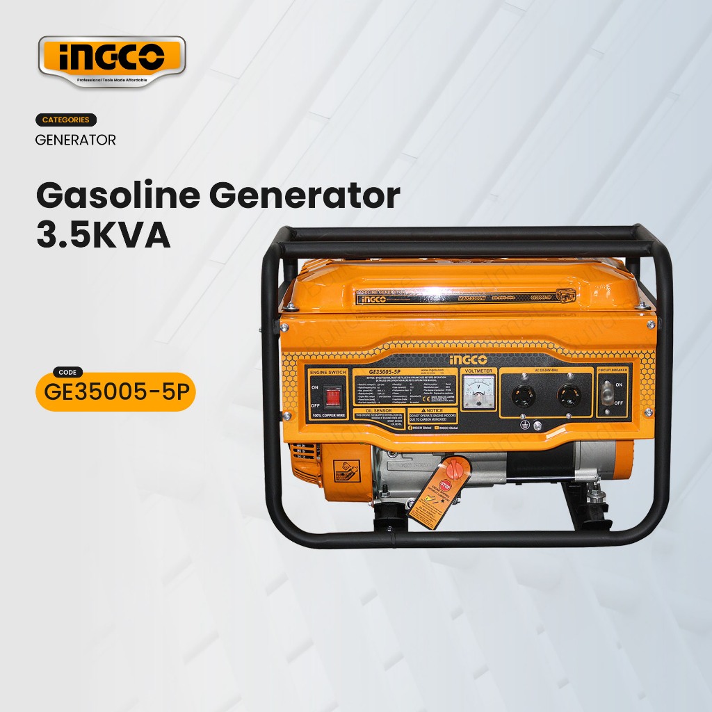 Ingco Gasoline Generator Backup Power Supply 4-Stroke Engine 3.5Kva ...