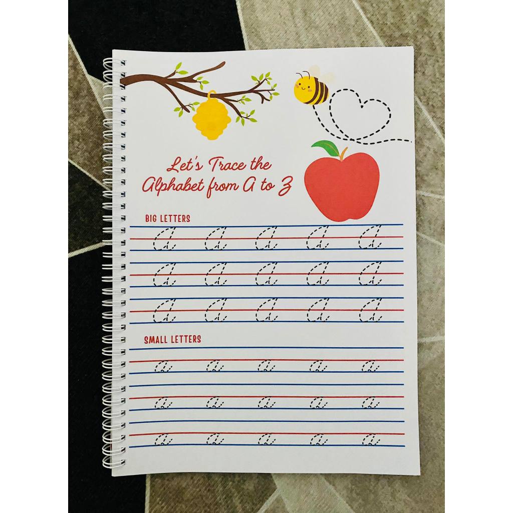 PERSONALIZED TRACING NOTEBOOK CURSIVE 50 PAGES Name,Alphabet,Numbers ...