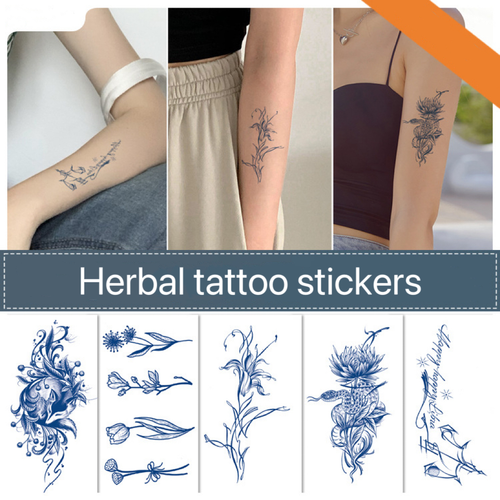Herbal juice tattoo stickers waterproof and sweat-proof stickers ...