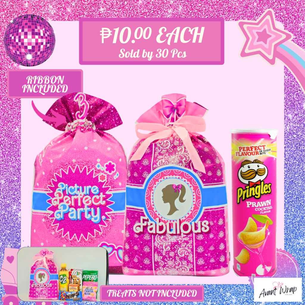 DD4005 (30PCS) Large Barbie Girl Party Gift Loot Bag Plastic Drawstring ...