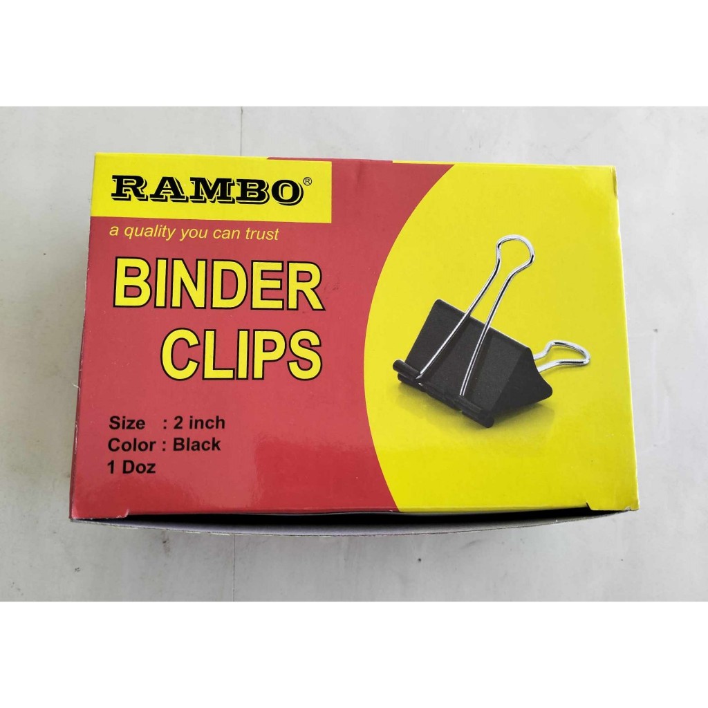 Rambo Binder Clips 2 inch, 1 1/4 inch, 3/4 inch black 12 pcs | Shopee ...