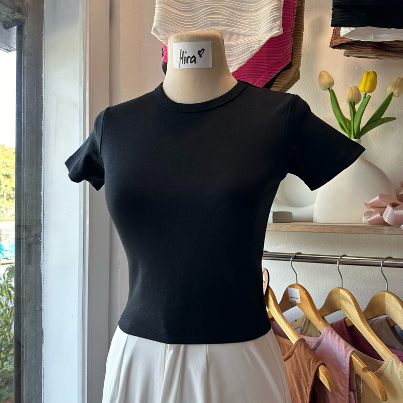 Hira• Basic Ribbed Croptop — Cotton Ribbed Top | Shopee Philippines