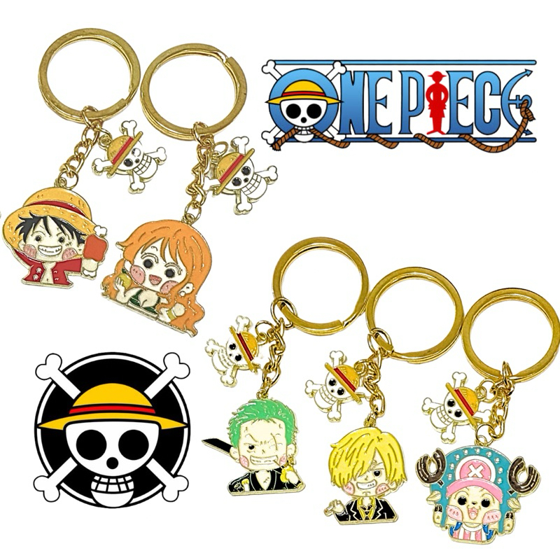 Keychain 2 Chatm Anime One Piece Enamel Pendant Luffy Alloy Key Chain ...