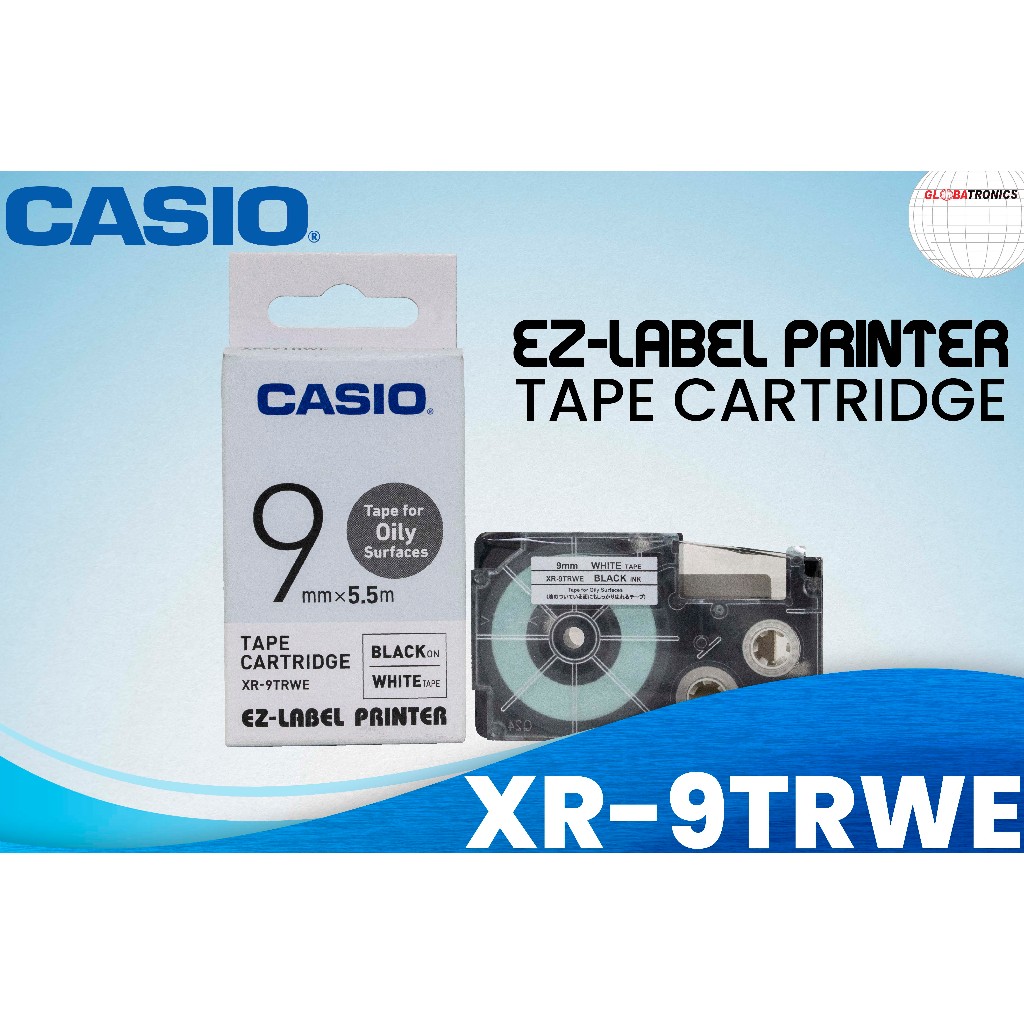 CASIO Label Tape Black Ink on White Color Tape 9mm | Shopee Philippines