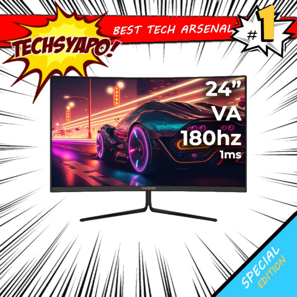 Gamdias Atlas HD24CIC 24″ 180hz 1ms Curved | Shopee Philippines