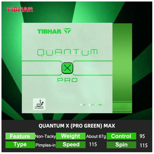 Green Tibhar Quantum X Pro Rubber original tibhar table tennis rubber ...