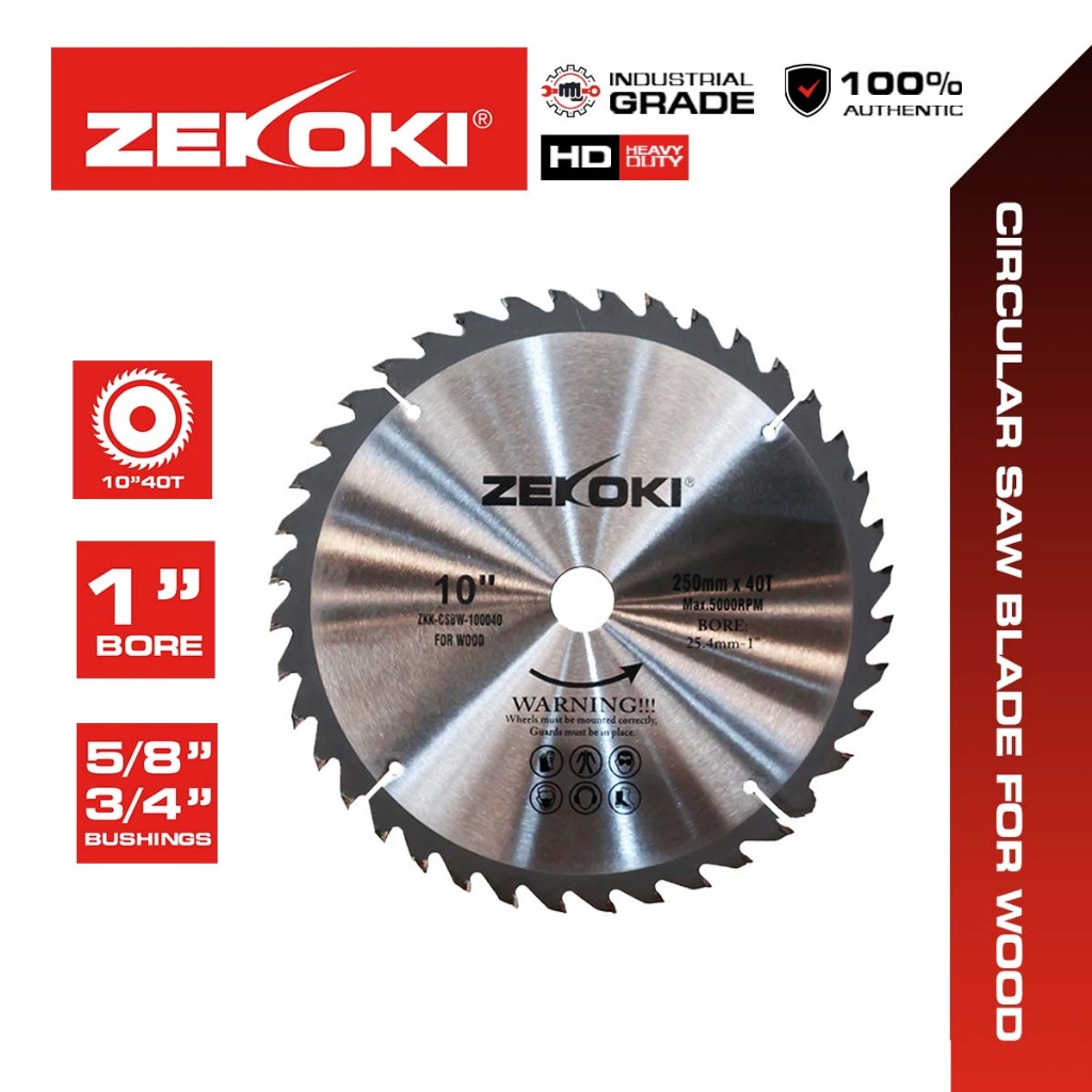 Zekoki Circular Saw Blades For Wood 10" 40T ZKK-CSBW-100040 | Shopee ...