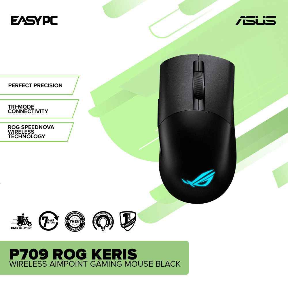 EasyPC| Asus P709 ROG Keris Aimpoint Wireless Gaming Mouse Black and White | Shopee Philippines