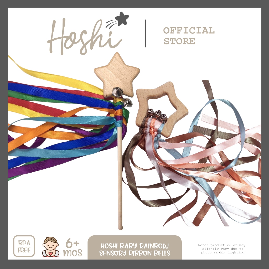 Hoshi Baby Rainbow Sensory Ribbon Bells, Montessori Educational Sensory ...