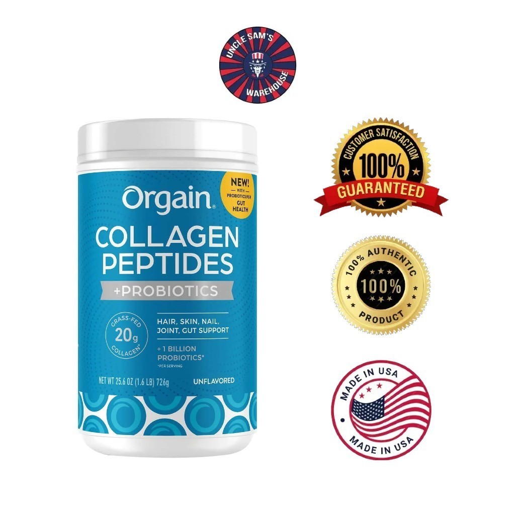 Orgain Collagen Peptides + Probiotics +1 Billion Probiotics (unflavored ...