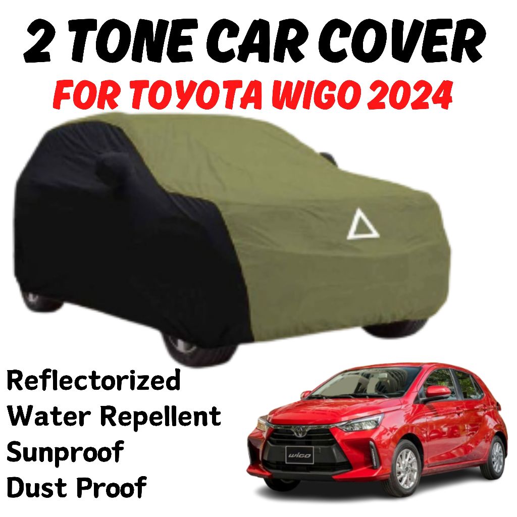2 tone Car Cover for Toyota Wigo 2024 Reflectorized Taffeta Nylon Water ...